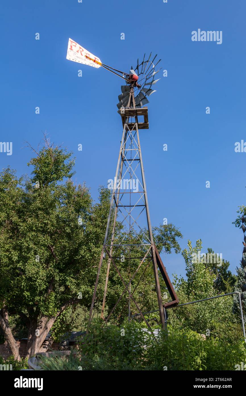 Farmer's windmill in the Prairie Discovery Area of the Paul Smith ...
