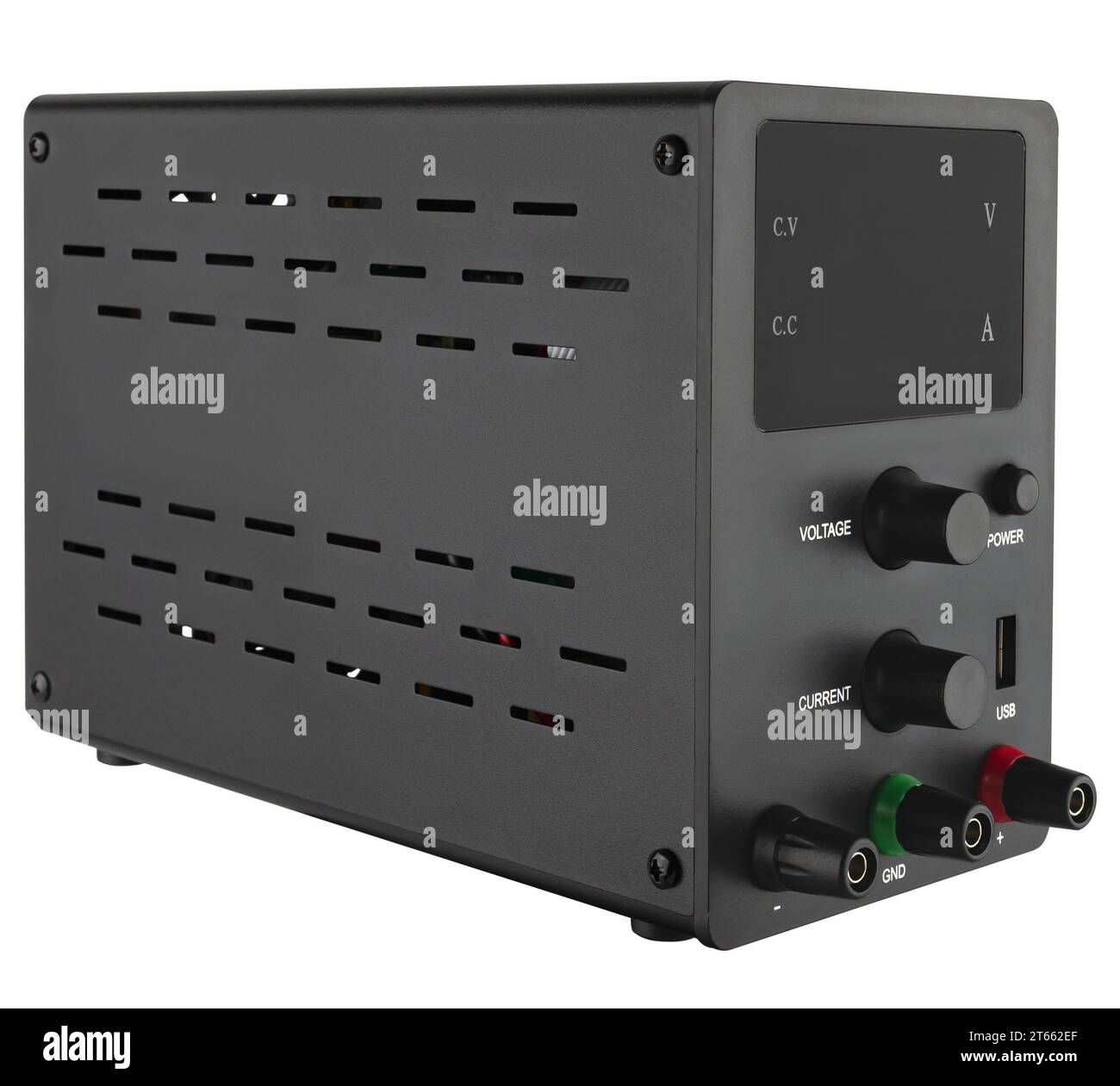 laboratory power supply, on white background in insulation Stock Photo ...