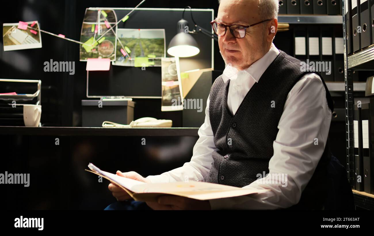 Partners working on investigation and talking about case in police ...