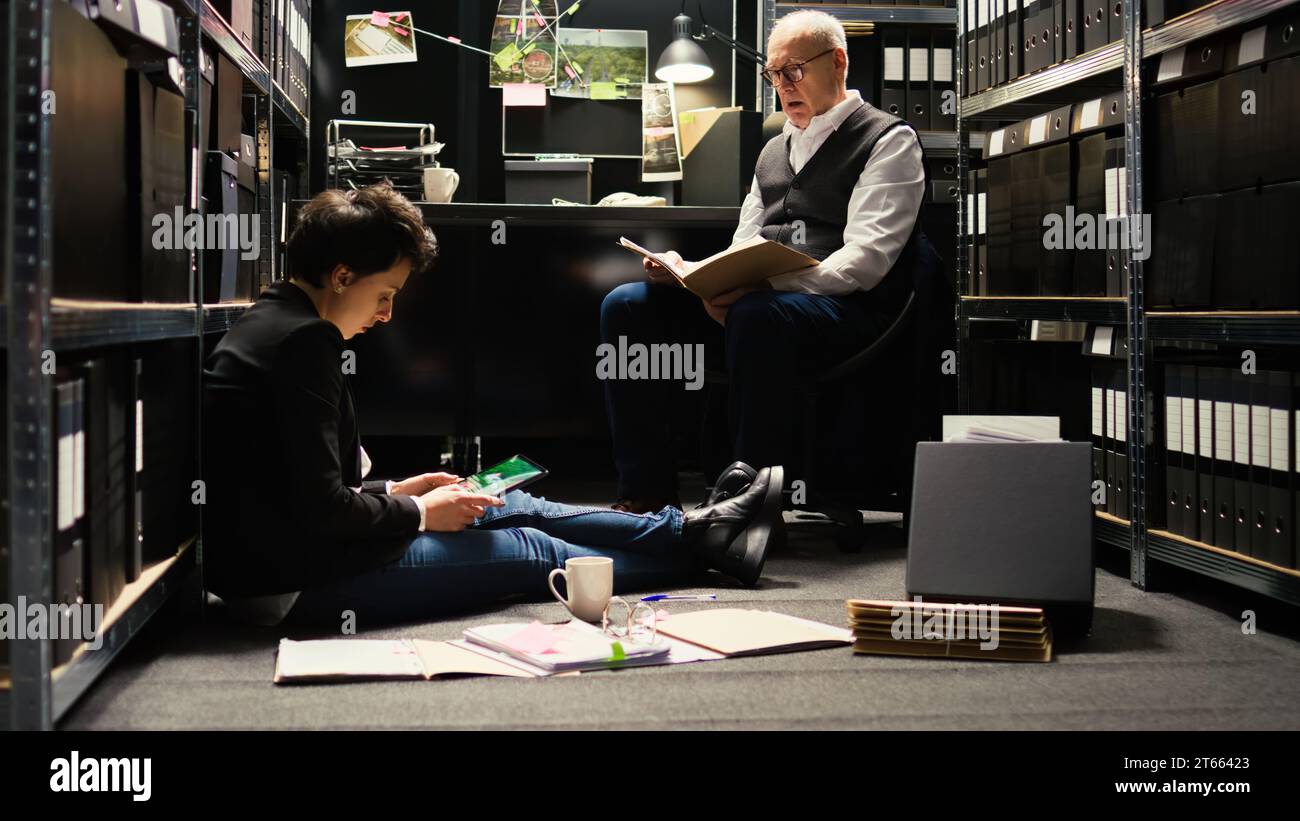 Law agents working under pressure to find criminal, trying to solve ...