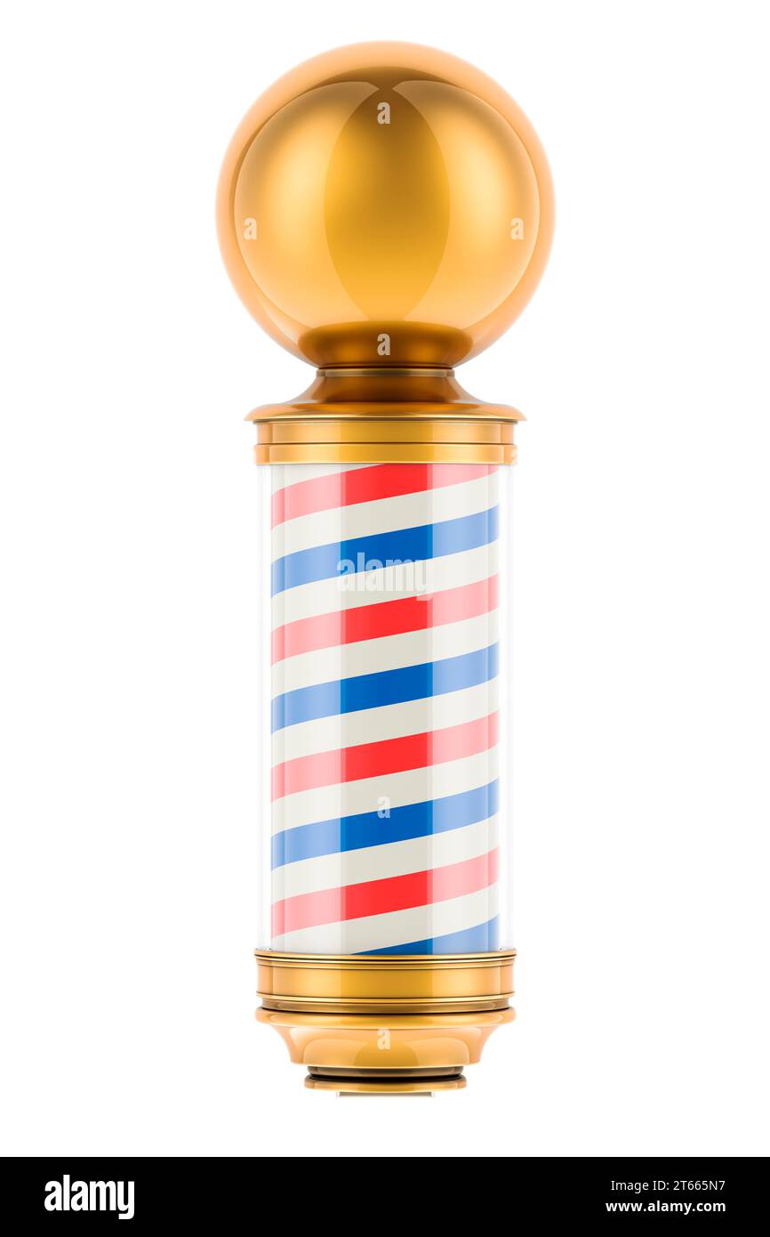 Barber Pole, Rotating Light Stripe Sign for Hair Salon, 3D rendering ...