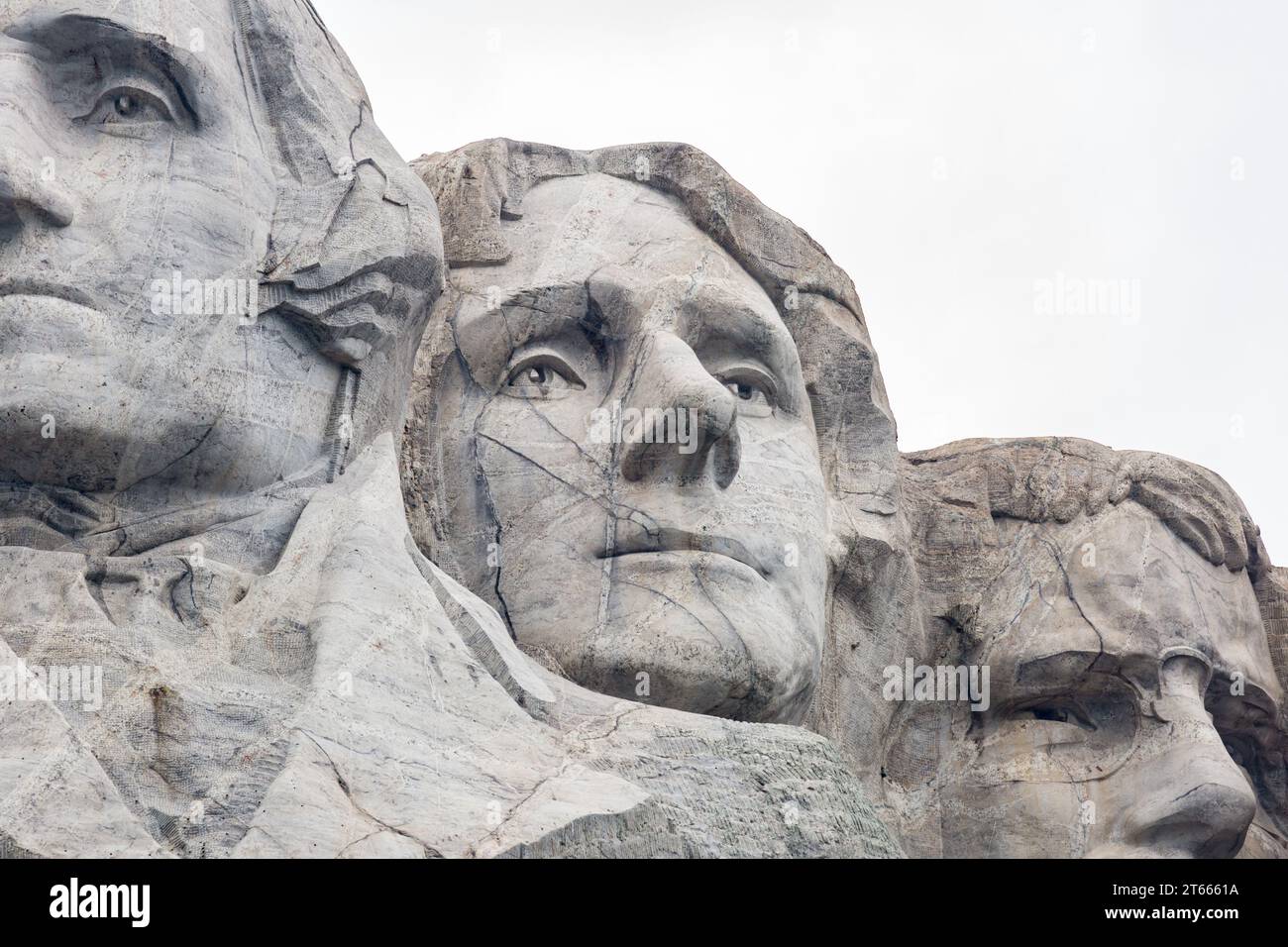 Close up of the carved granite bust of Thomas Jefferson at Mount ...
