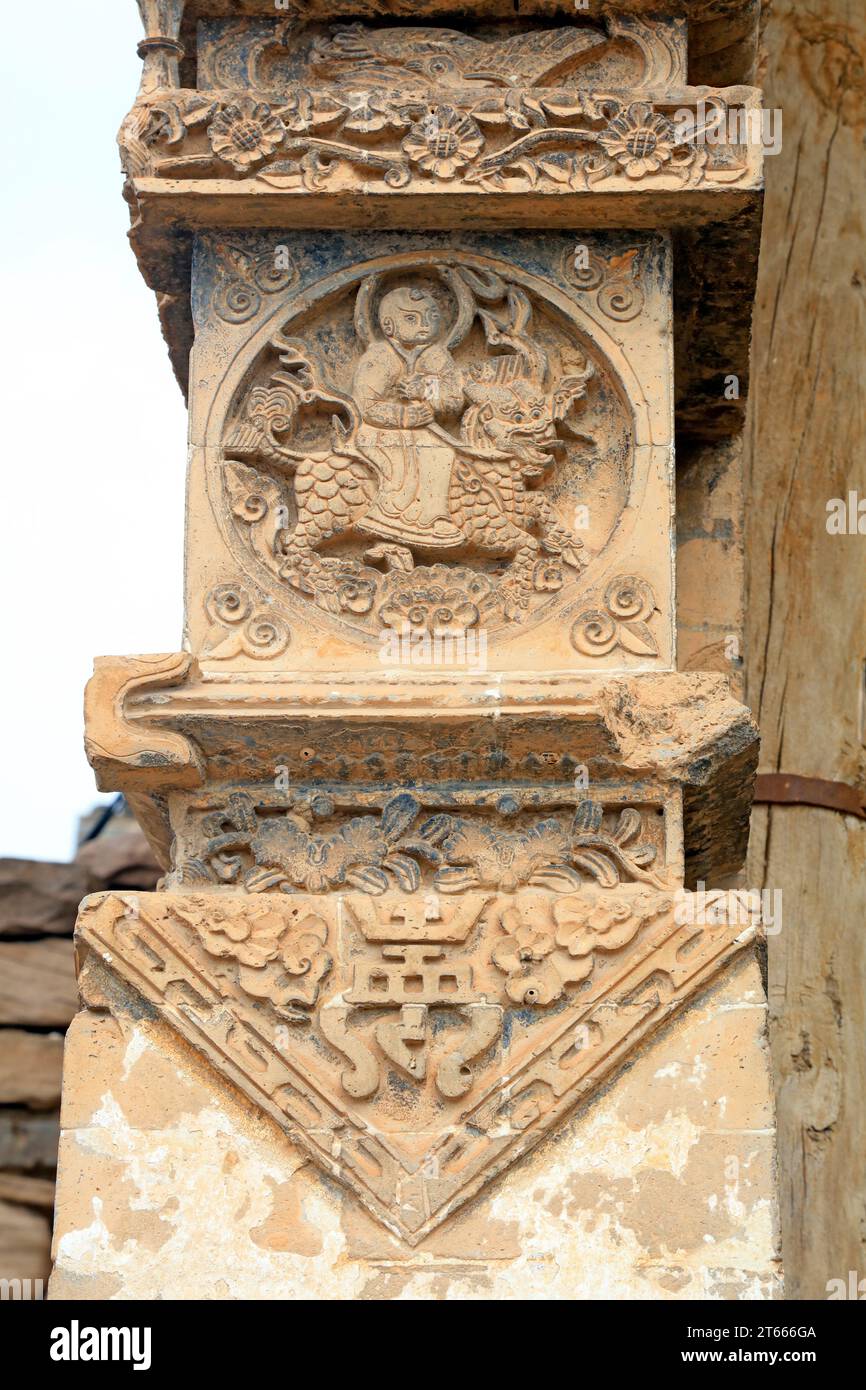 Chinese traditional brick carving Stock Photo - Alamy