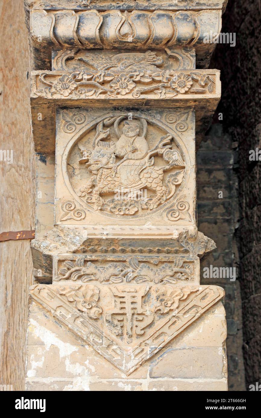 Chinese traditional brick carving Stock Photo - Alamy