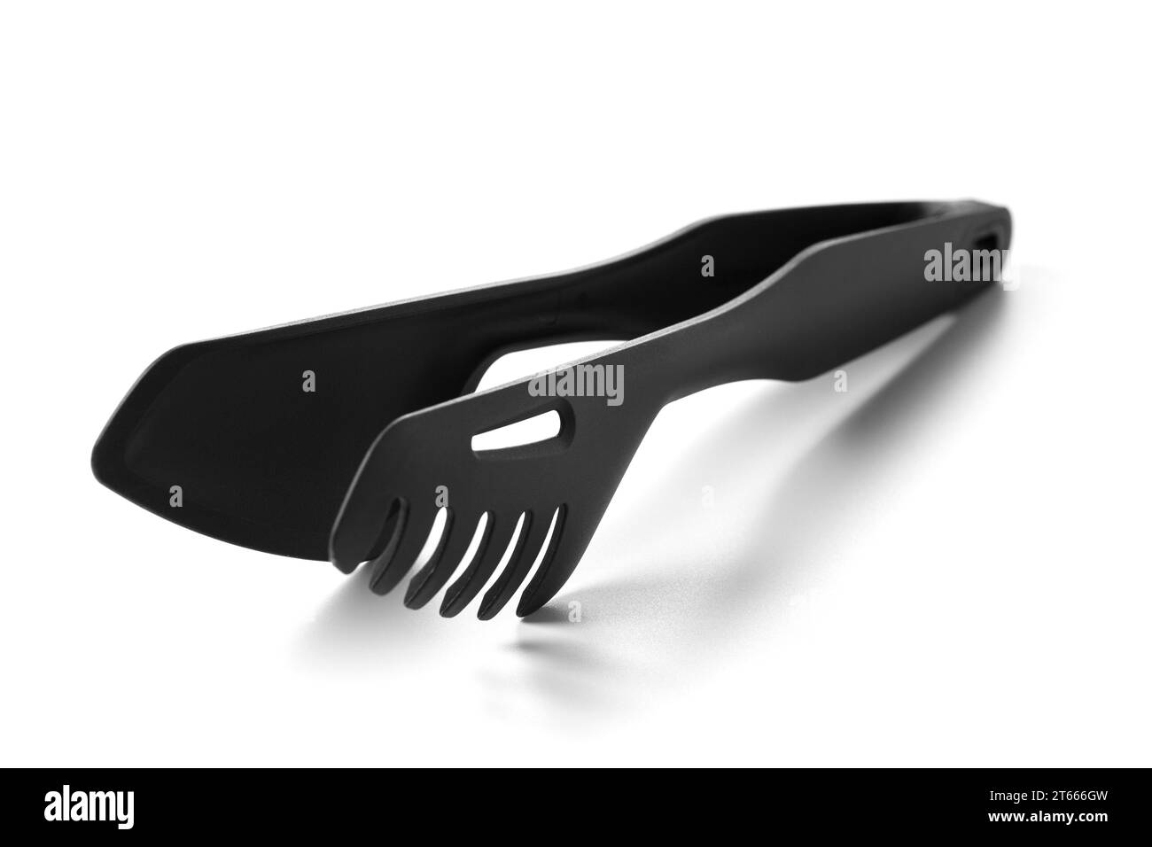 Dismountable black kitchen tongs with eco-plastic stand. Convenient ...