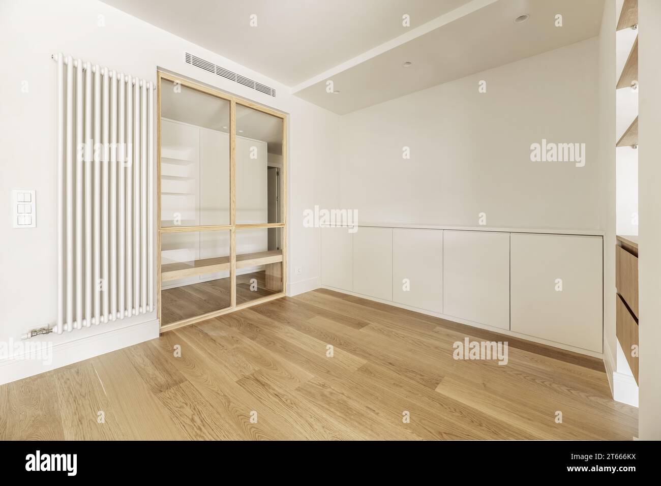 Corner of a living room in a recently renovated residential home with ...