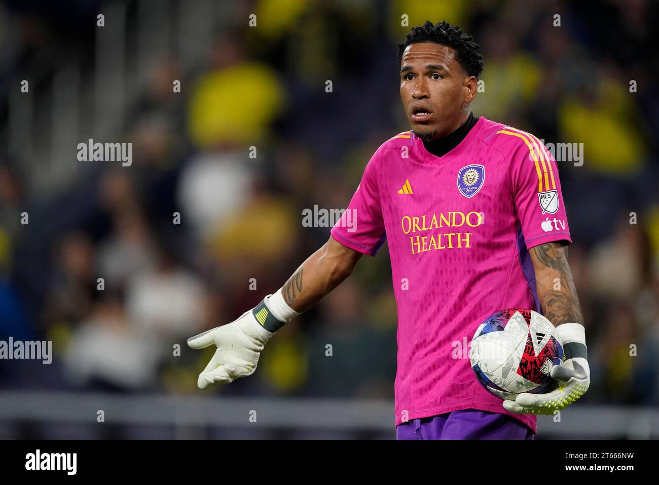 Orlando City goalkeeper Pedro Gallese plays against Nashville SC during ...