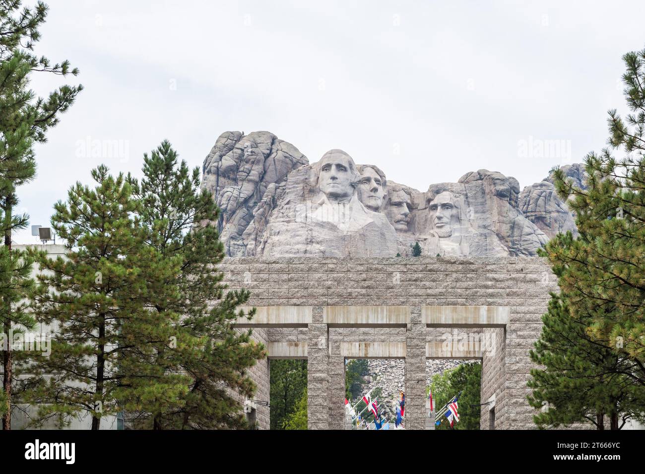 Carved granite busts of George Washington, Thomas Jefferson, Theodore ...