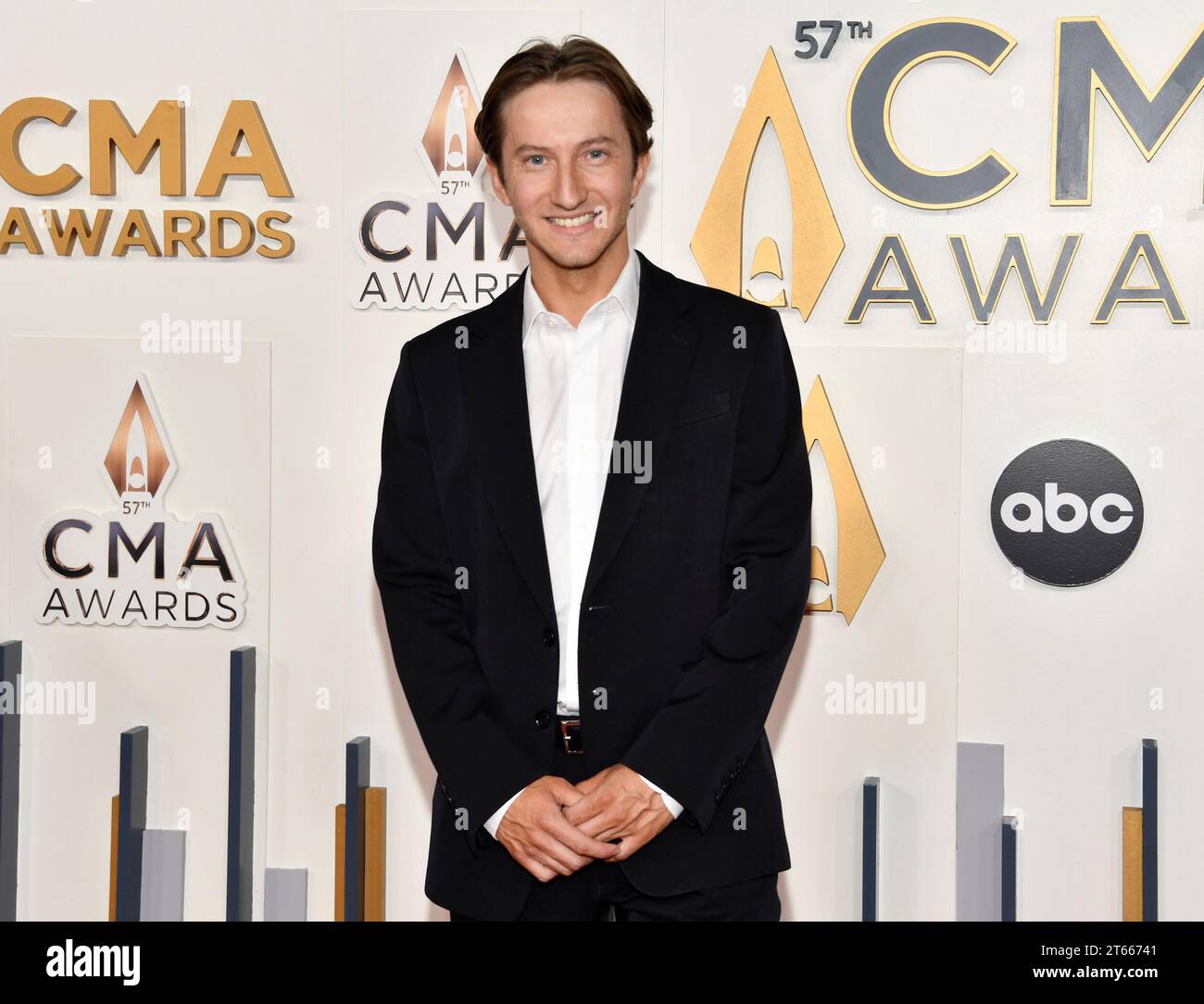 Cameron Montgomery arrives at the 57th Annual CMA Awards on Wednesday, Nov. 8, 2023, at the ...