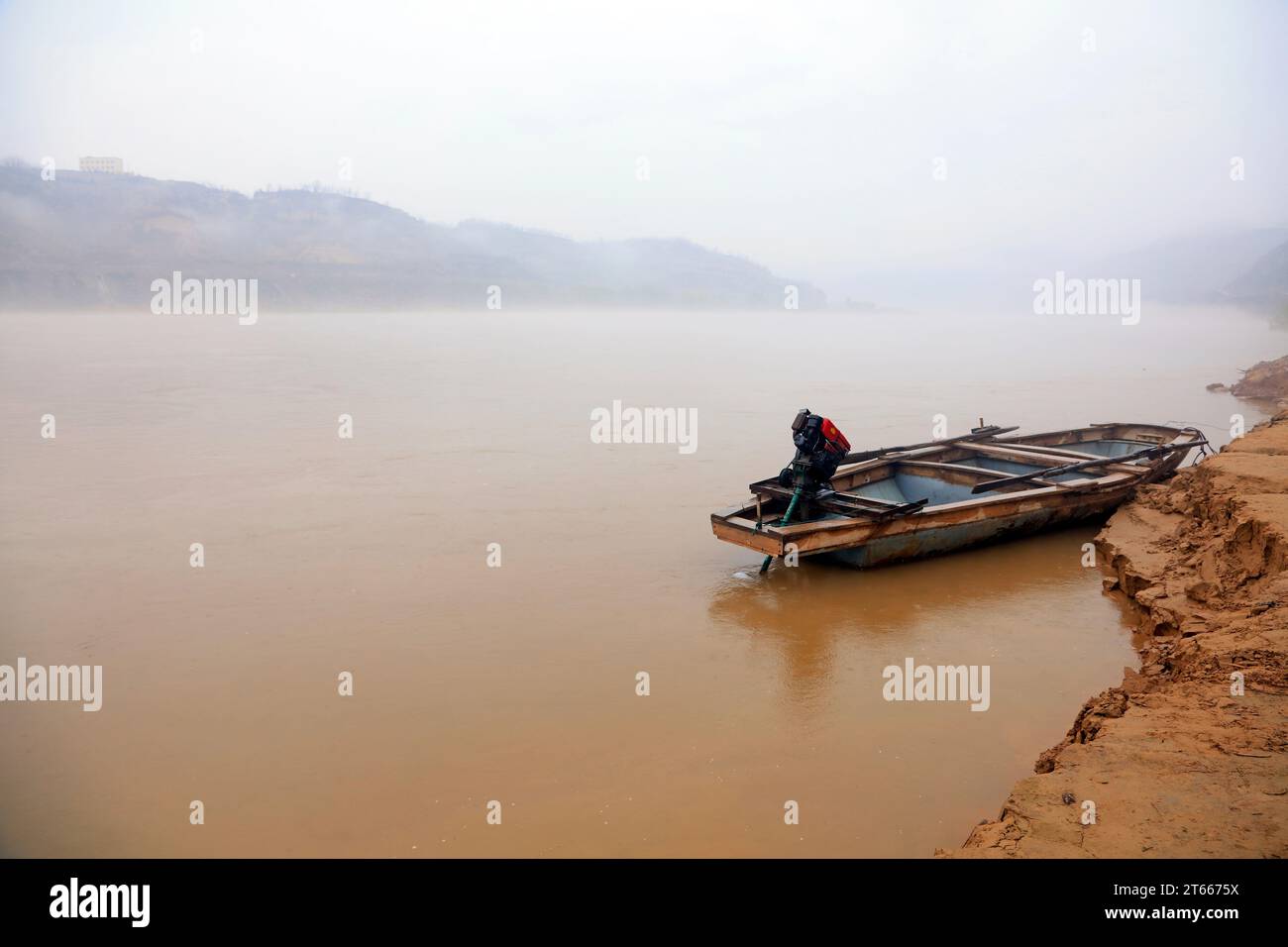Diesel powered ferry on the Bank of the Yellow River Stock Photo - Alamy