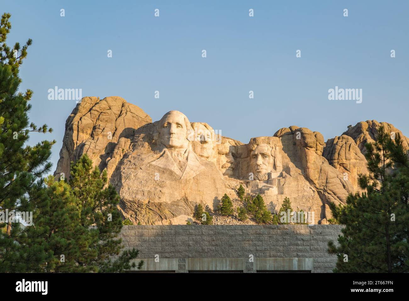 Carved granite busts of George Washington, Thomas Jefferson, Theodore ...