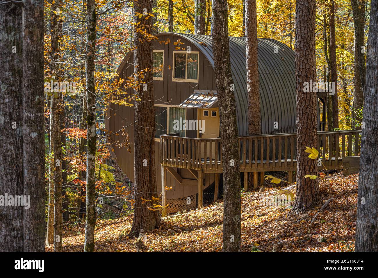 Multi-story barrel cottage at Unicoi State Park in Helen, Georgia. (USA ...