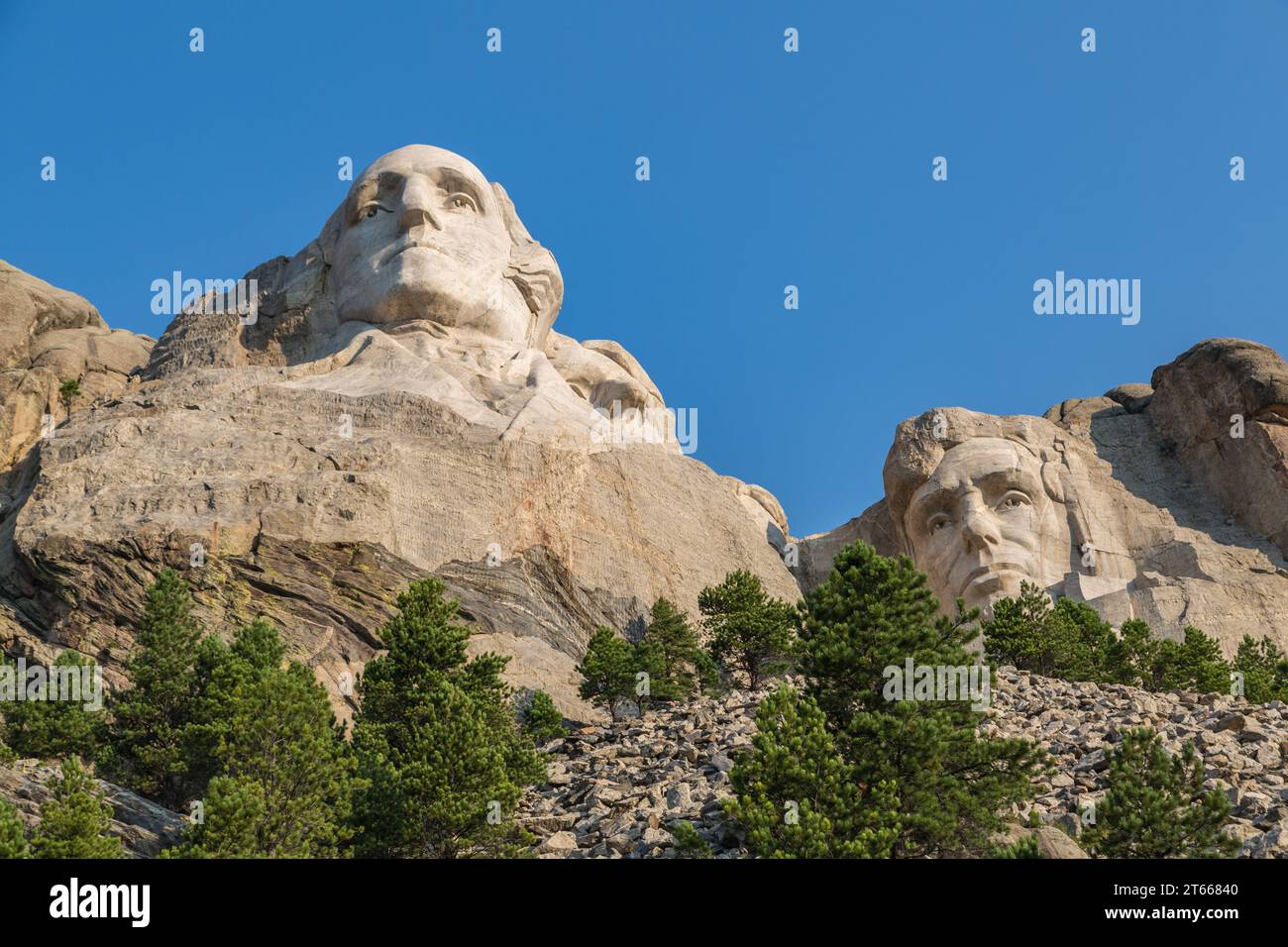 Carved granite busts of George Washington, Thomas Jefferson, Theodore ...
