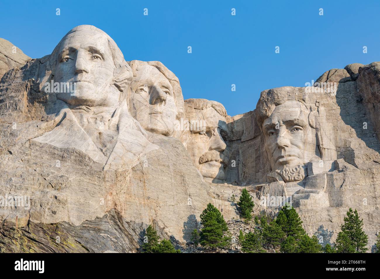 Carved granite busts of George Washington, Thomas Jefferson, Theodore ...