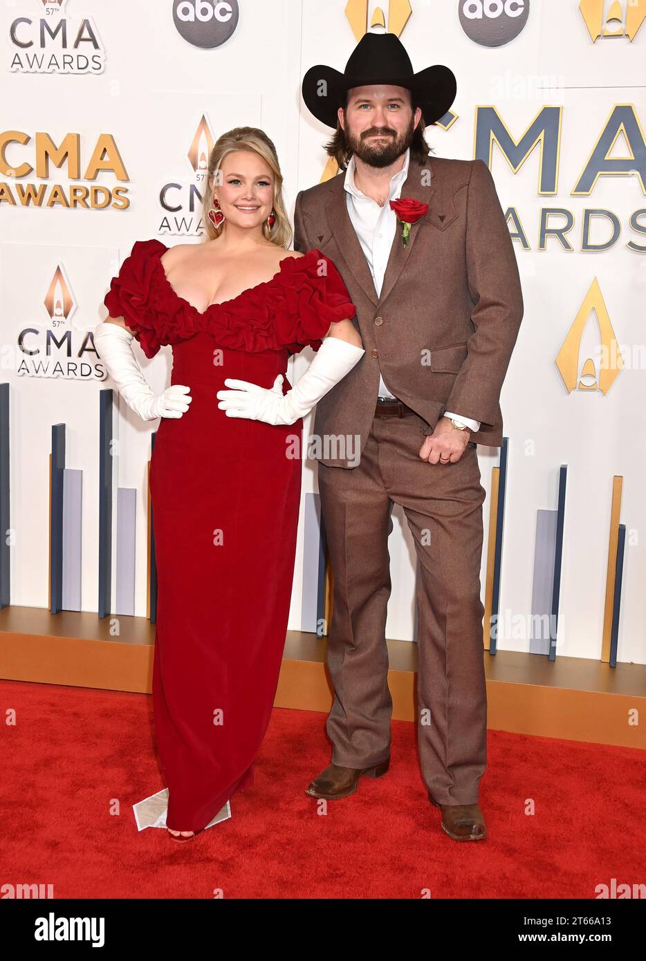 Nashville, USA. 08th Nov, 2023. Hailey Whitters and Jake Gear arriving ...