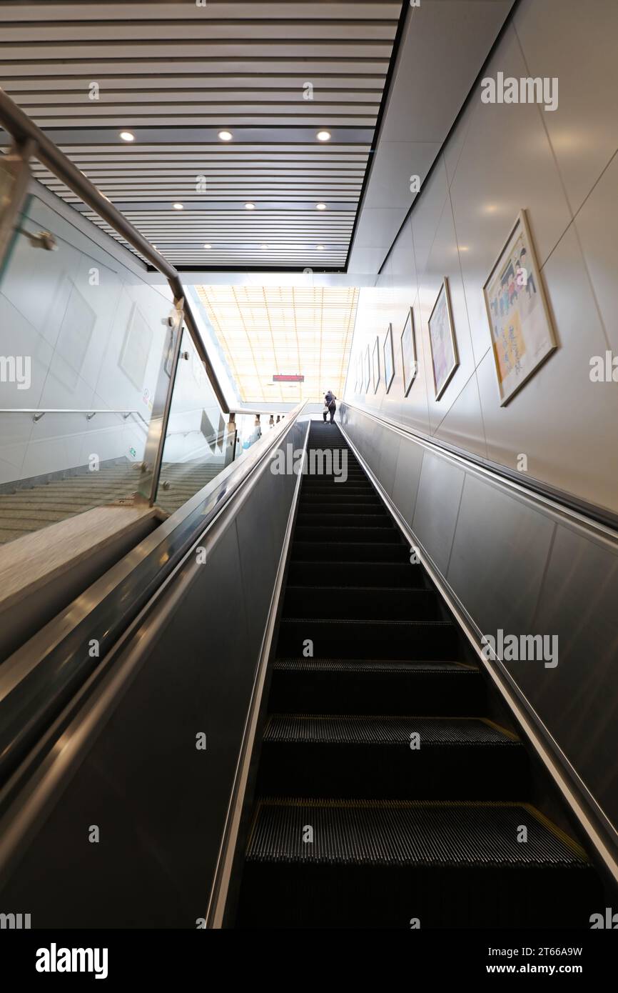 Electric escalators in shopping malls Stock Photo - Alamy