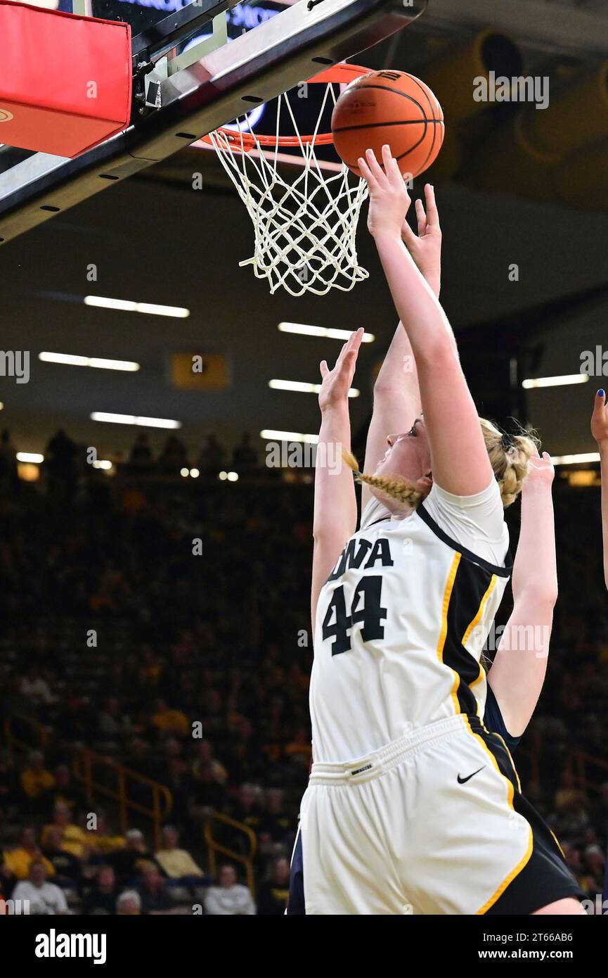 IOWA CITY, IA - NOVEMBER 06: Iowa forward Addison O'Grady (44) puts up ...