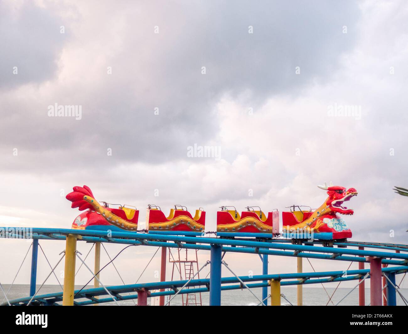 Carousel closed for the winter. Abandoned Luna Park. End of the holiday ...