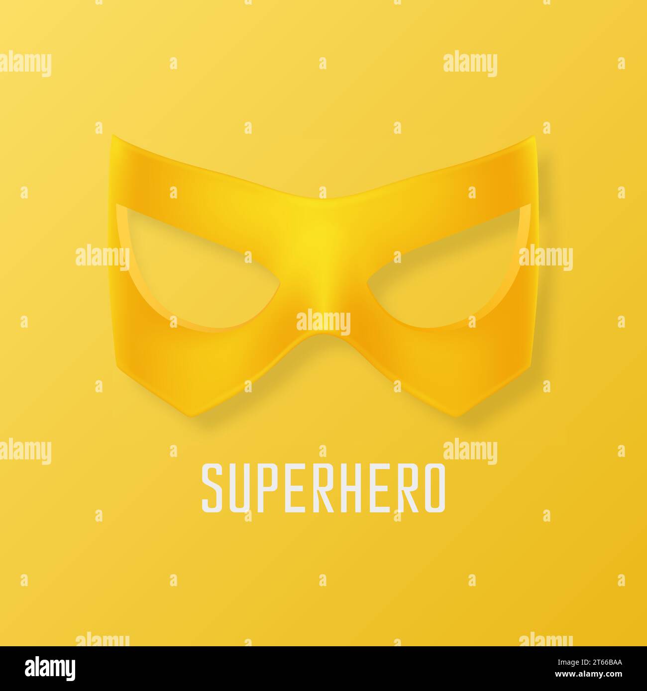Vector Yellow Super Hero Mask. Face Character, Superhero Comic Book ...