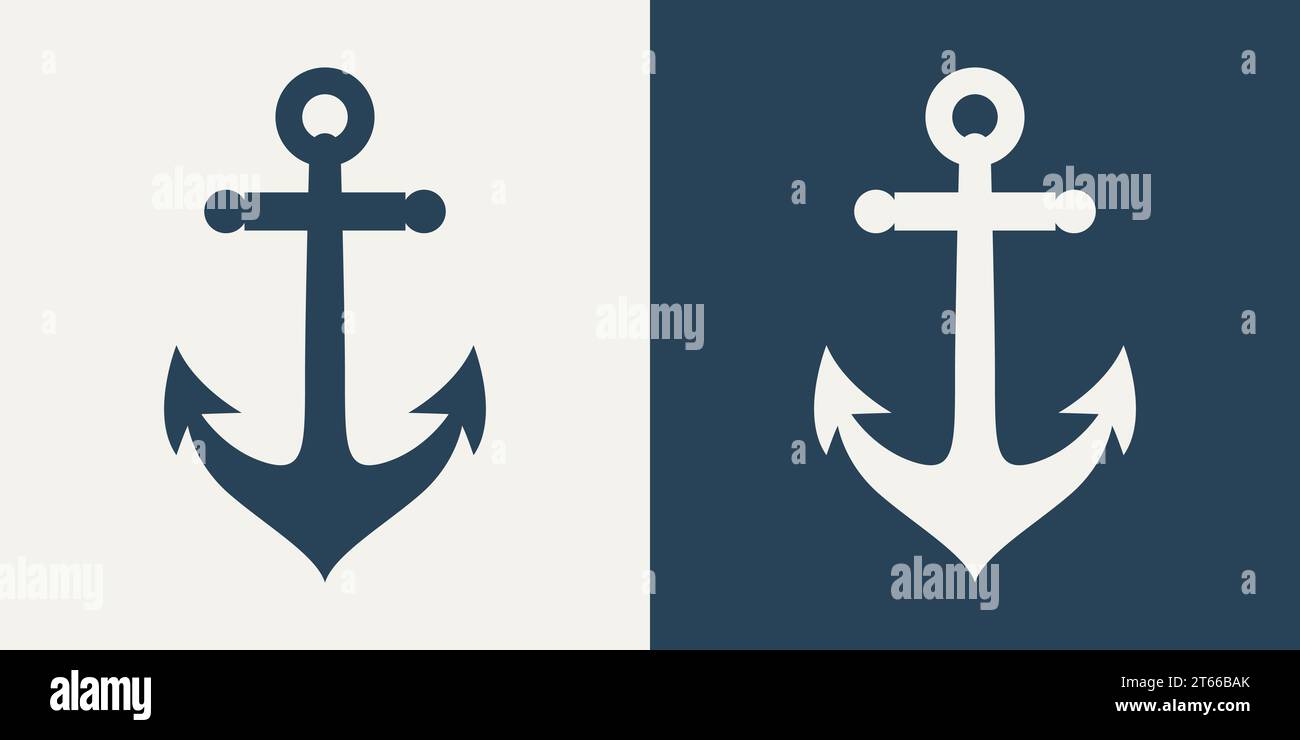 Vector Anchors. Anchor Silhouette Icon Set. Anchor with Outline. Anchor ...