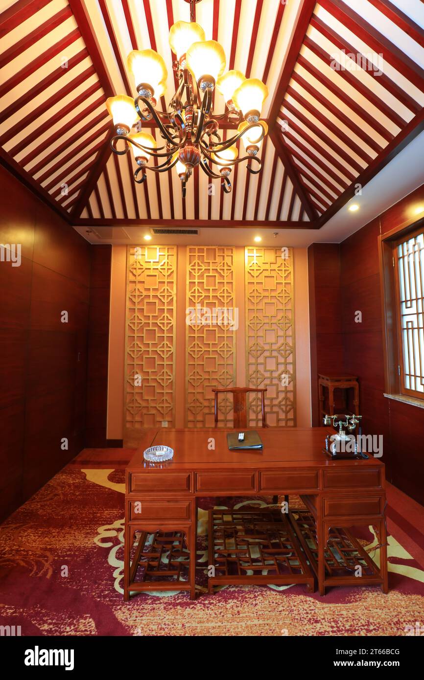 Chinese style hotel rooms, close-up photos Stock Photo - Alamy