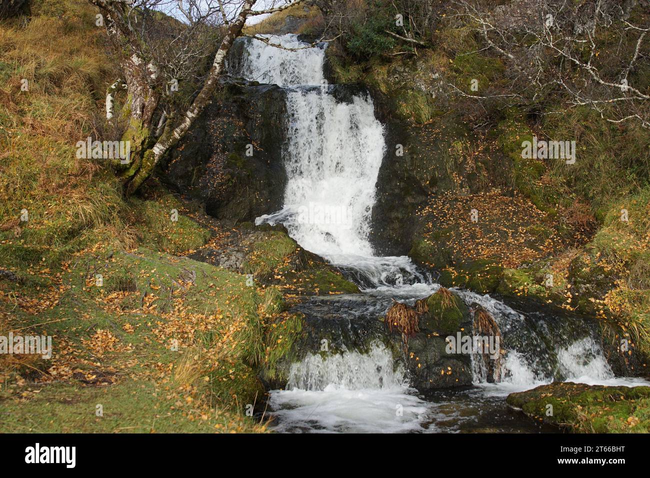 Eadar A' Chalda Waterfall on Allt a' Chalda Beag near the Ruin of 16th ...