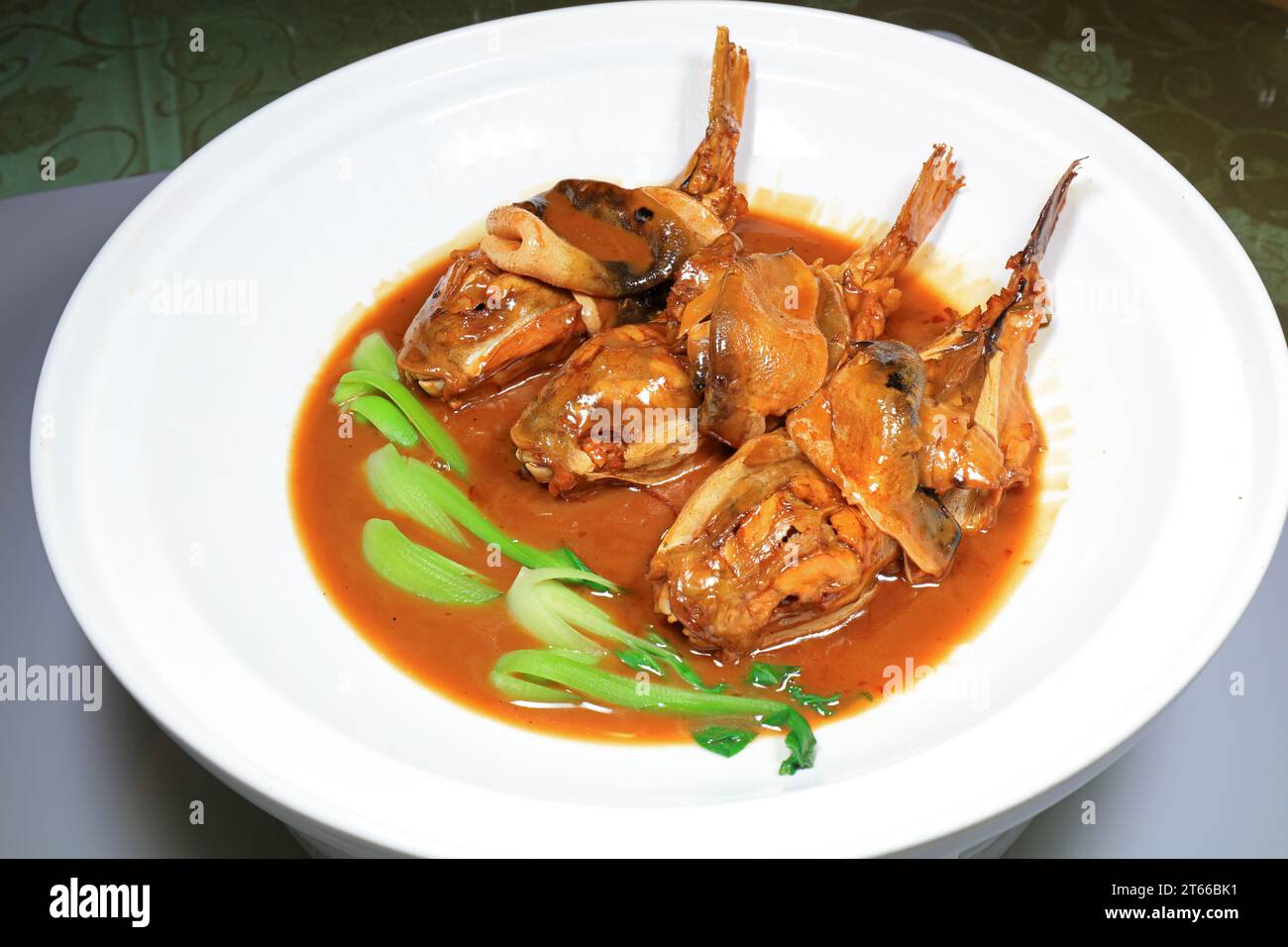 Traditional Chinese dishes, Stewed puffer fish with sauce Stock Photo ...