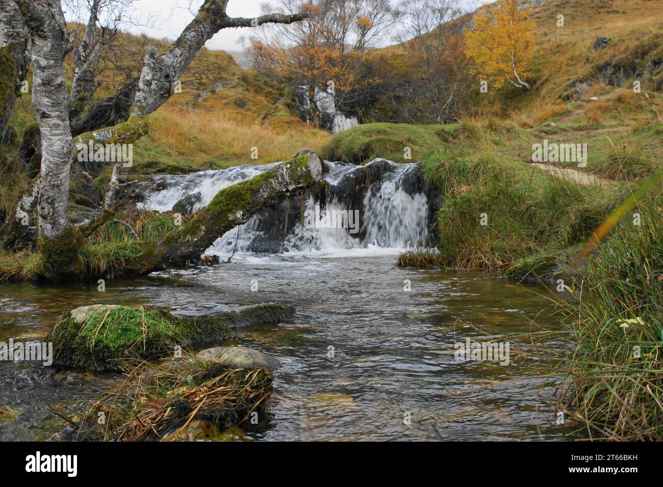 Eadar A' Chalda Waterfall on Allt a' Chalda Beag near the Ruin of 16th ...