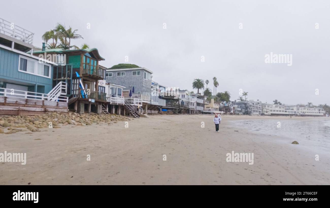 Gloomy Winter Beach Walk in Miramar, California Stock Photo - Alamy