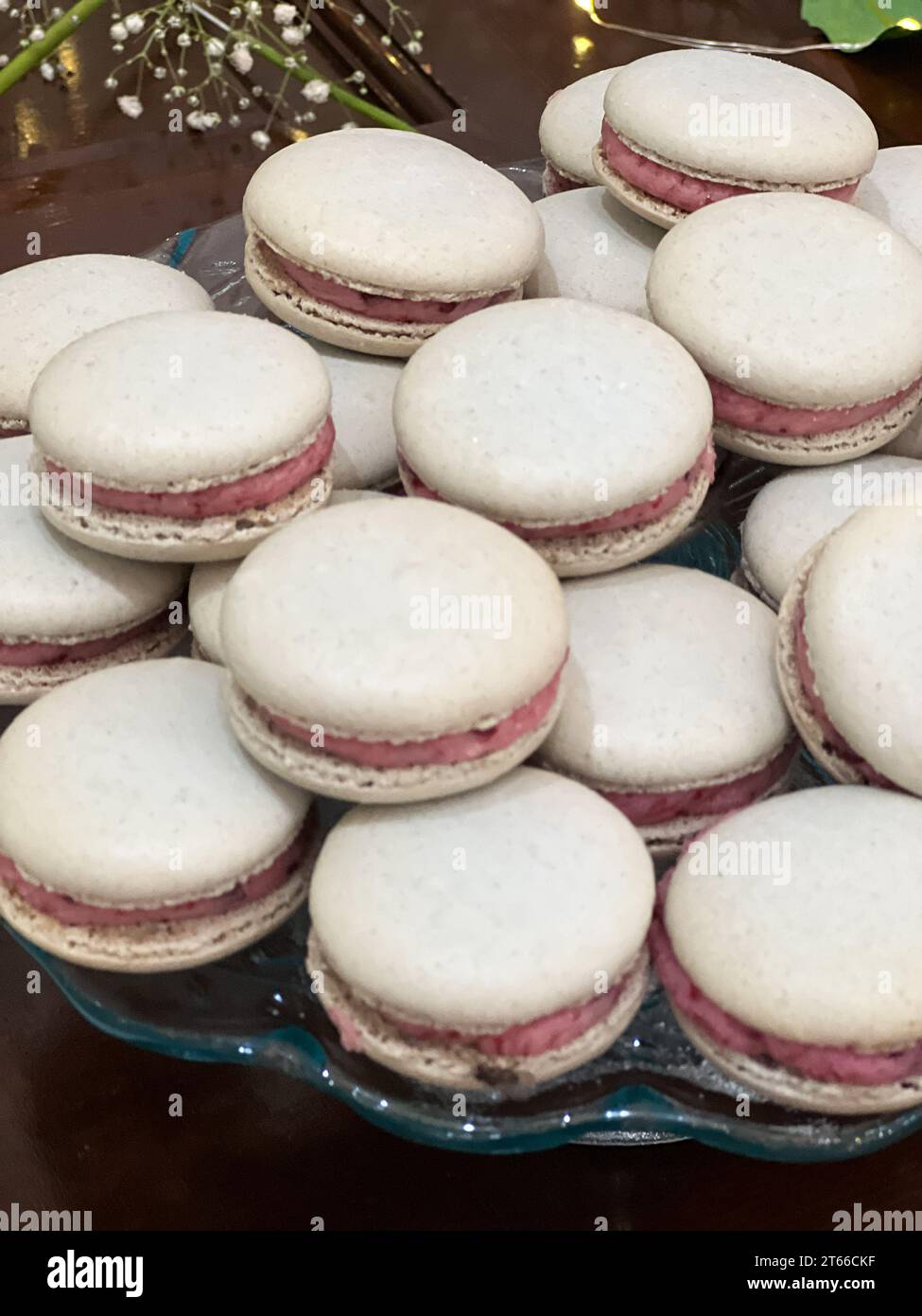 Silver French Macarons at Wedding Reception Stock Photo - Alamy