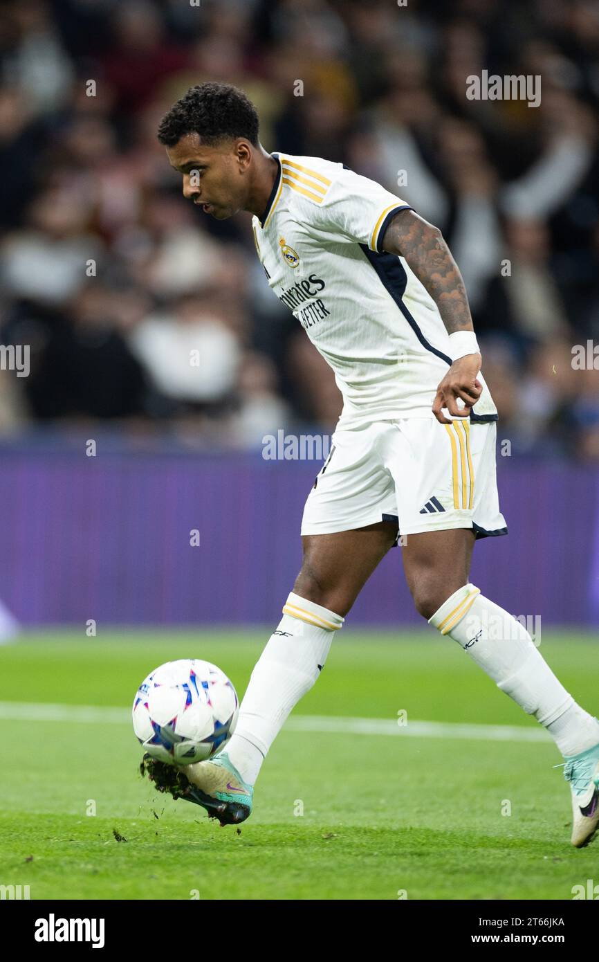 Madrid, Spain. 8th Nov, 2023. Rodrygo of Real Madrid shoots and scores ...