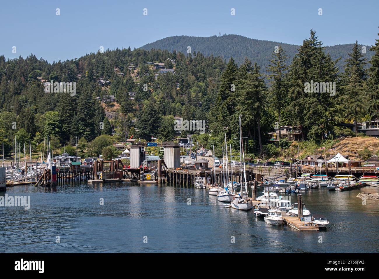 A view of Snug Cove Public Dock in sunny day. Snug Cove is a community ...