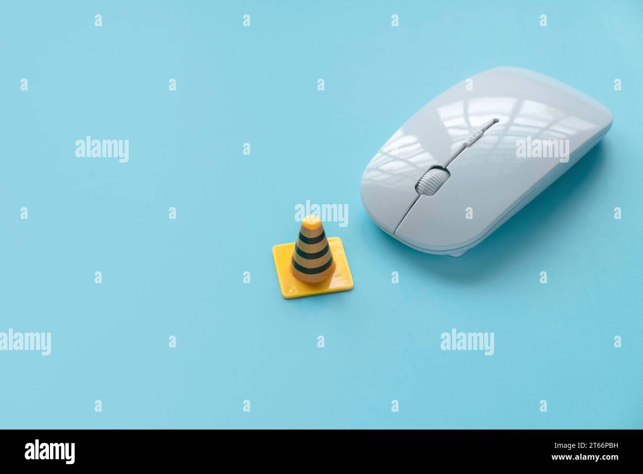 Fixing, maintenance and under construction concept. Computer mouse with ...