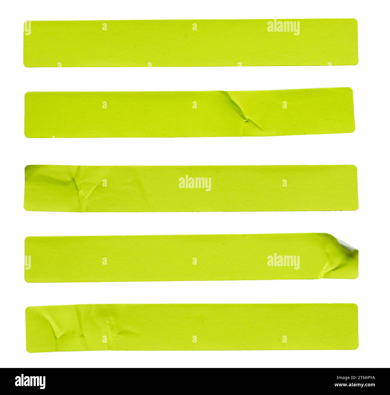 A set of green rectangular paper sticker label isolated on white ...