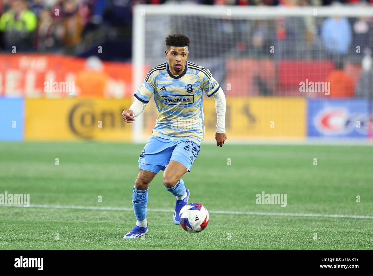 November 8, 2023; Foxborough, MA, USA; Philadelphia Union defender ...