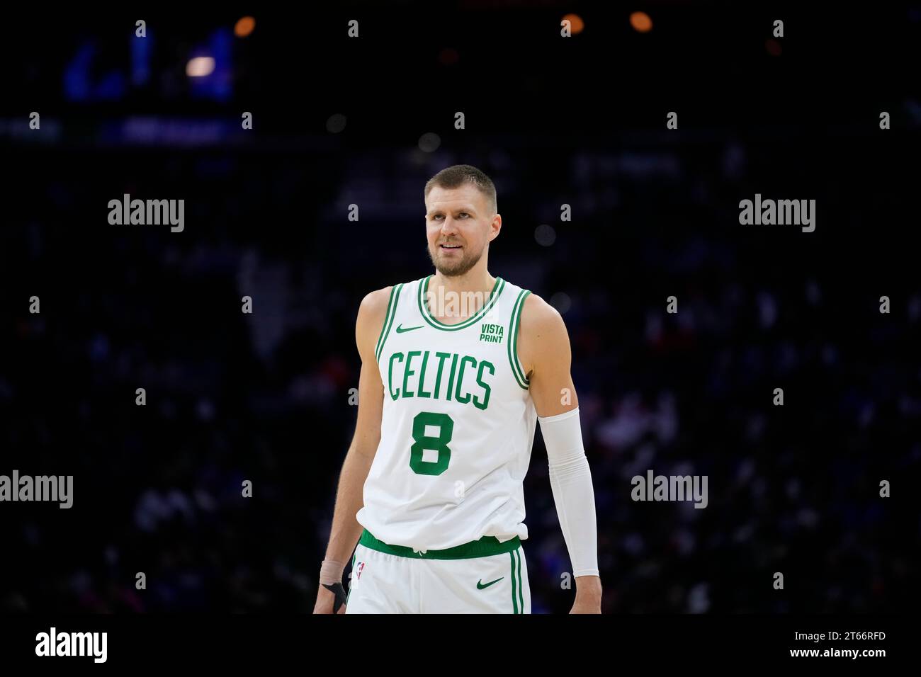 Boston Celtics' Kristaps Porzingis plays during an NBA basketball game ...