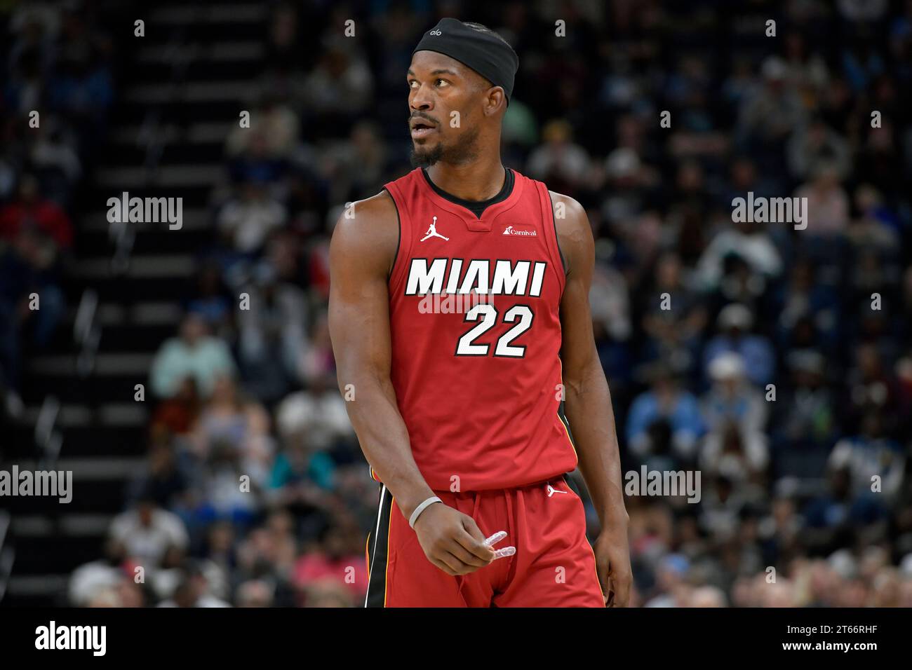 Miami Heat forward Jimmy Butler (22) stands on the court in the first ...