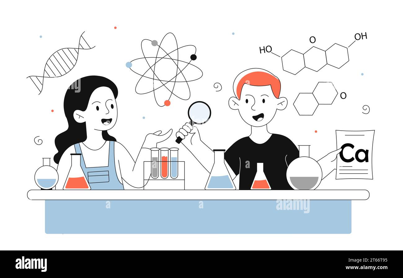 Children conduct educational experiments vector Stock Vector Image ...