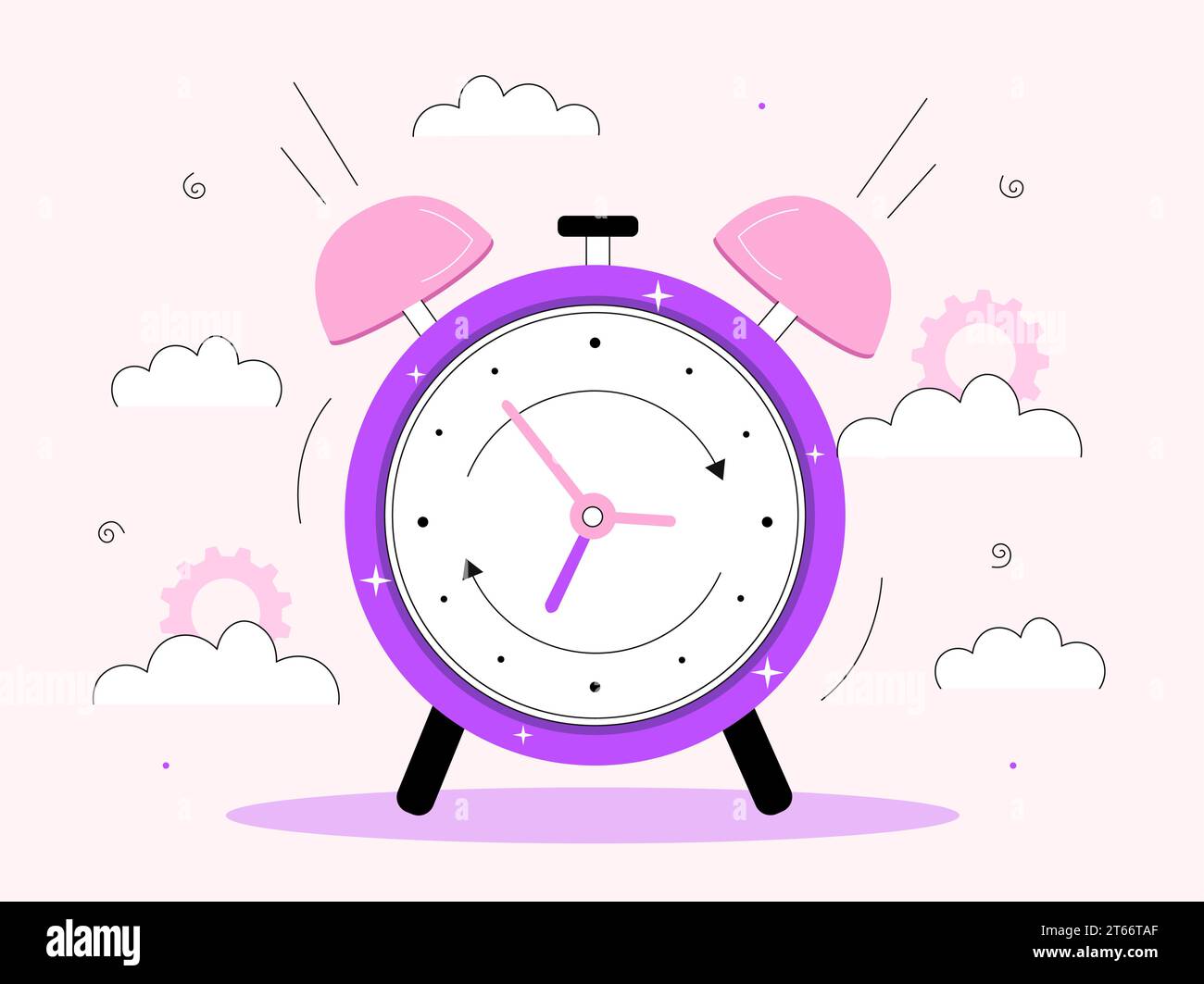 Clock alarm vector line concept Stock Vector Image & Art - Alamy