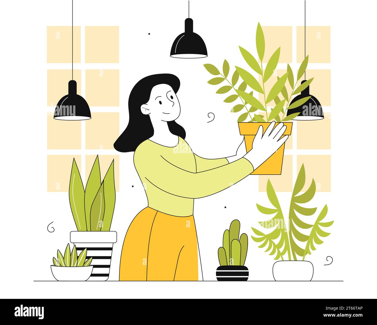 Female gardener care home Stock Vector Images - Alamy