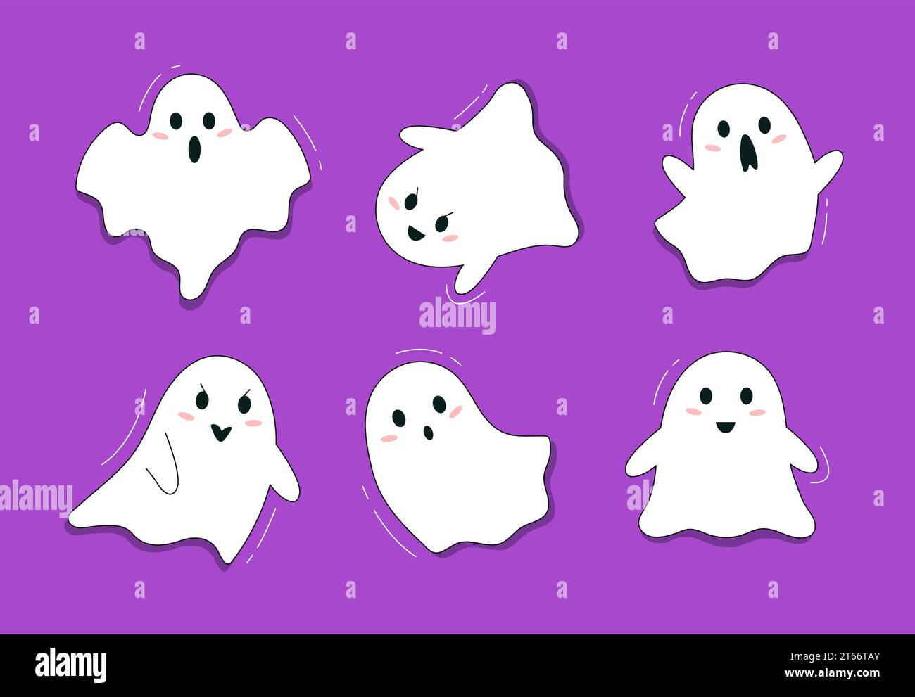 Cute ghosts vector set Stock Vector Image & Art - Alamy