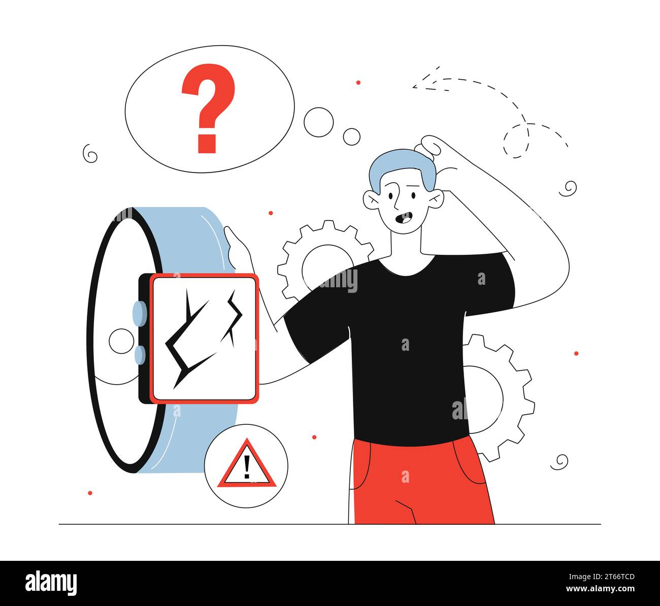 Man with defective product vector concept Stock Vector Image & Art - Alamy