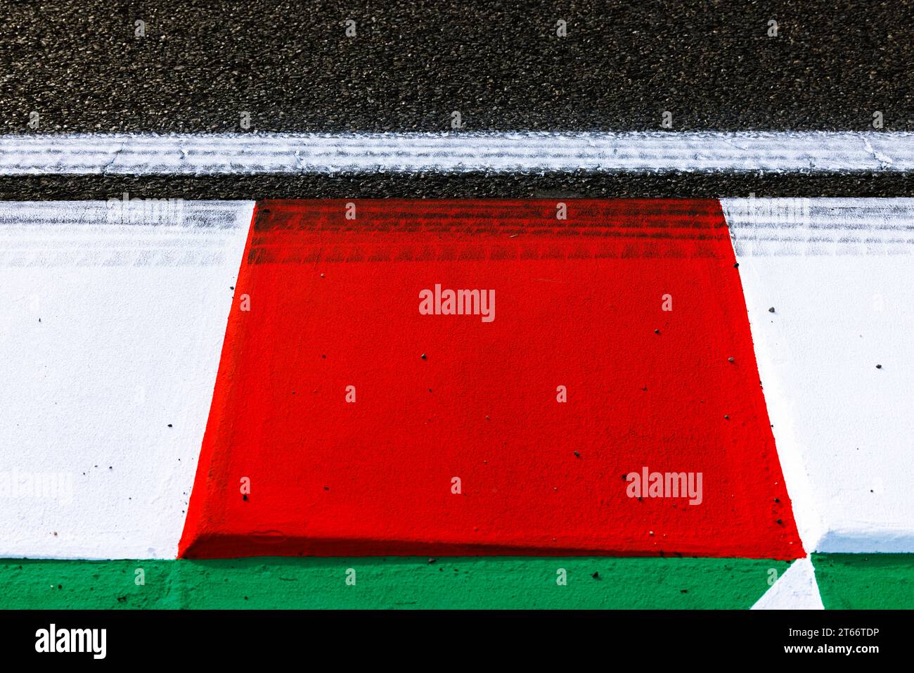 Suzuka Grand Prix Circuit, 9 November 2023: The trackside kerb of turn ...