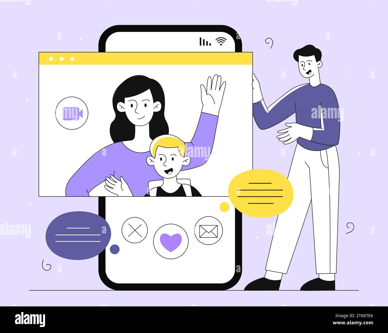 Family video call friend Stock Vector Images - Alamy