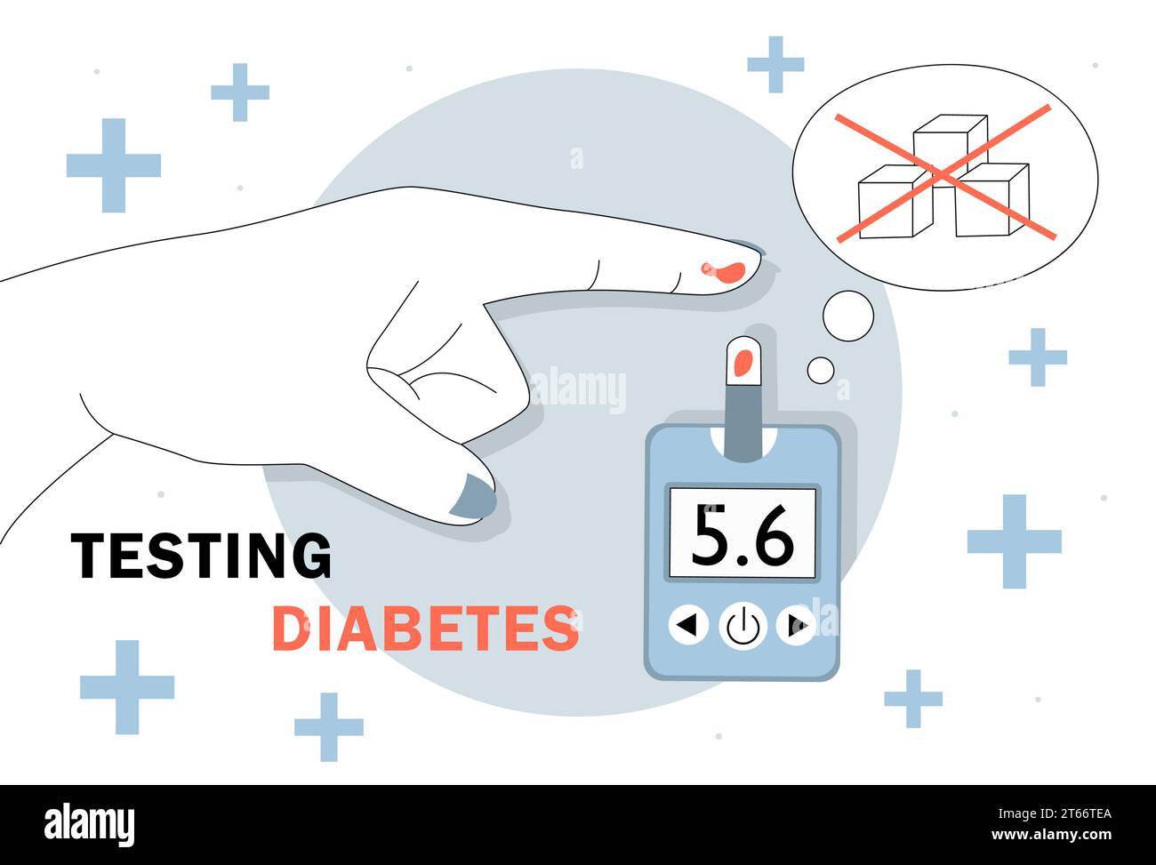 Hand with diabetes test vector line concept Stock Vector Image & Art ...