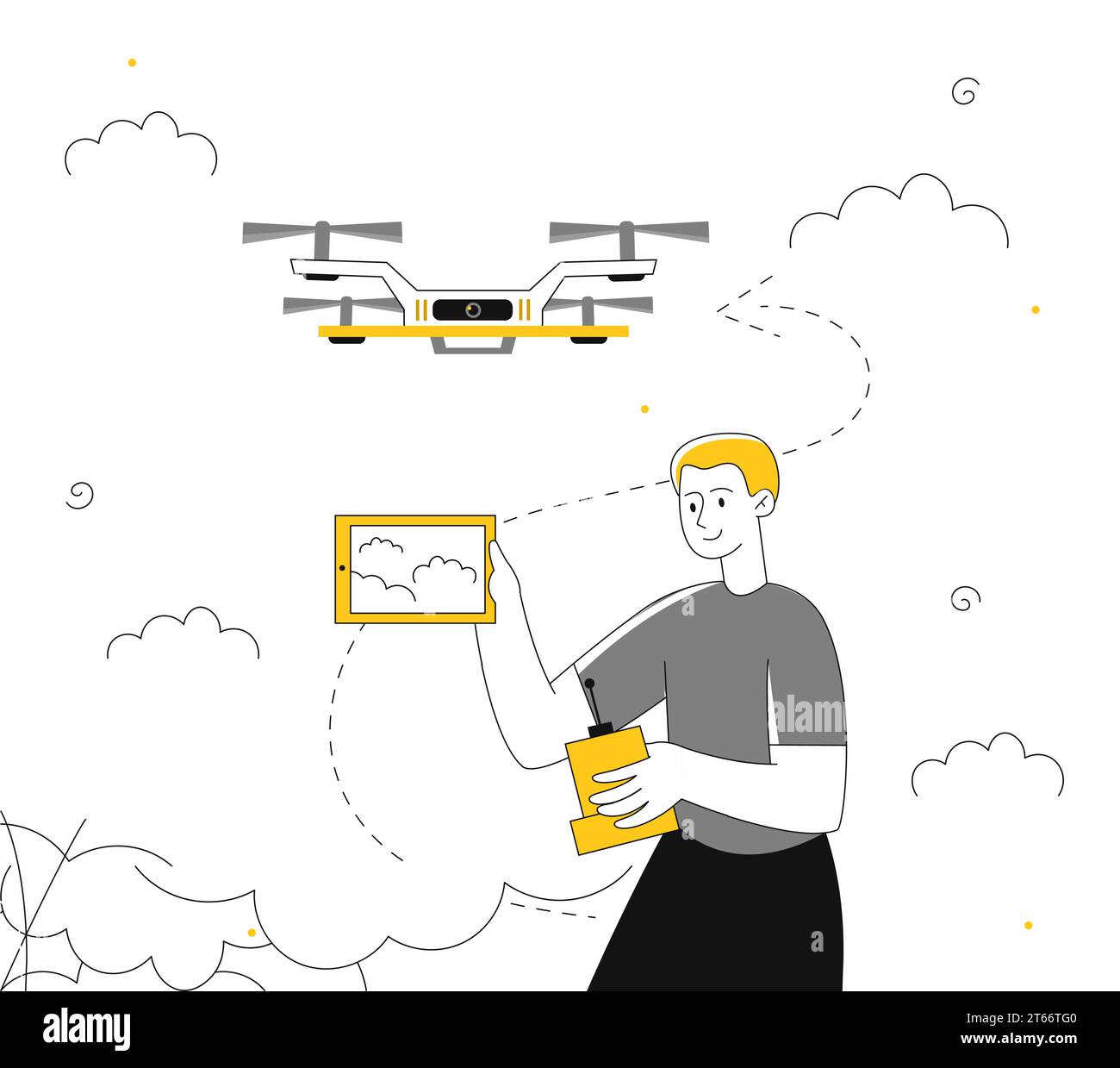 Drone remote control vector line concept Stock Vector Image & Art - Alamy