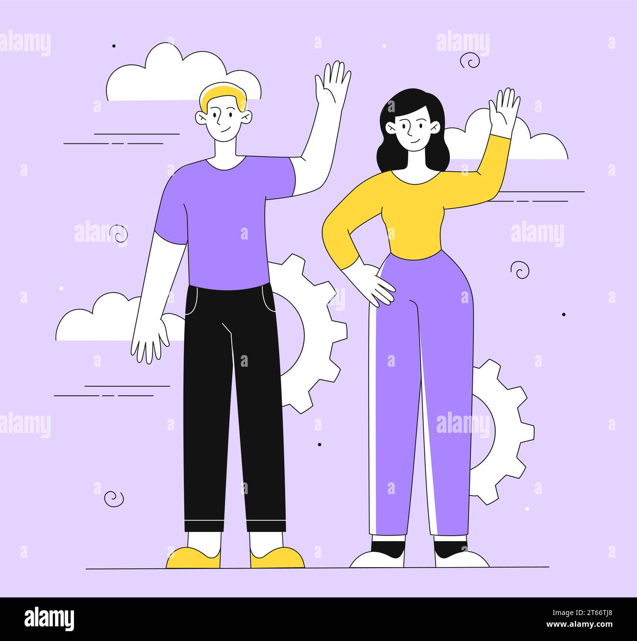 Different style friends Stock Vector Images - Alamy