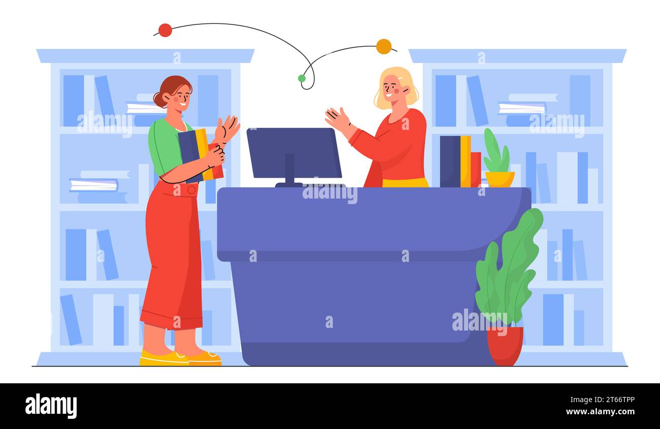 Women in library vector concept Stock Vector Image & Art - Alamy