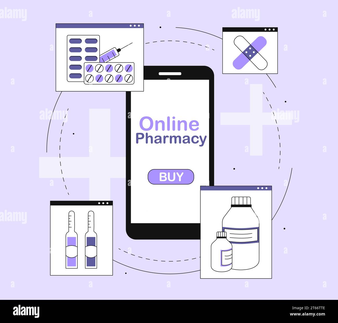 Online pharmacy vector line concept Stock Vector Image & Art - Alamy