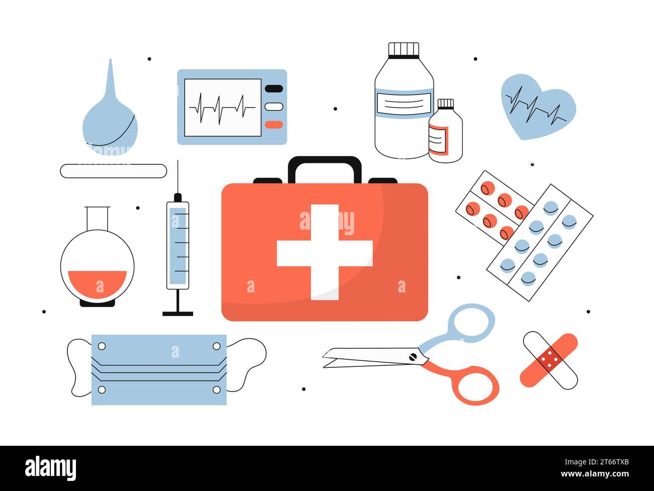 Medical suitcase items vector set Stock Vector Image & Art - Alamy